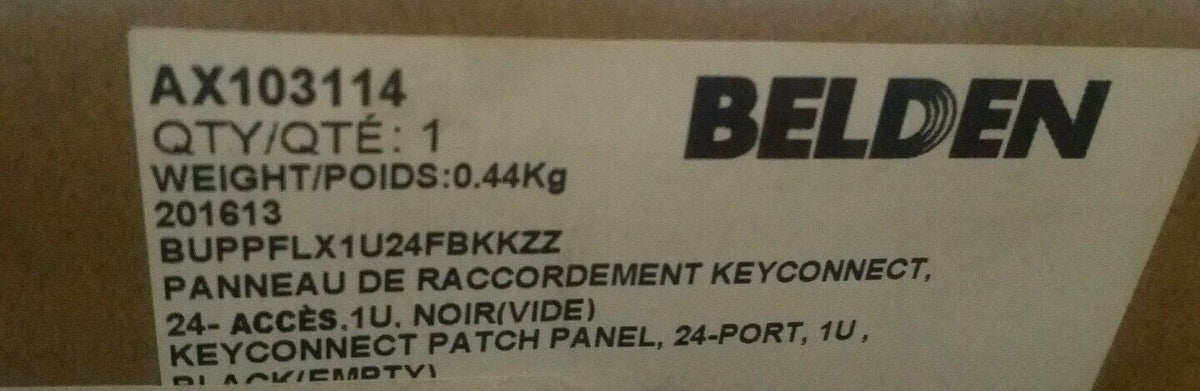 Belden AX103114 KEYCONNECT MODULAR PATCH PANEL, 24-PORT, 1U, BLACK , S ...