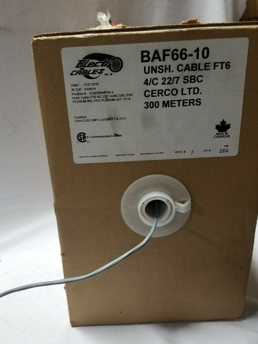 300M Electro cables Unsh Cable FT6 4/C 22/7 AWG SBC PVC, SKBAWA-s020 ...