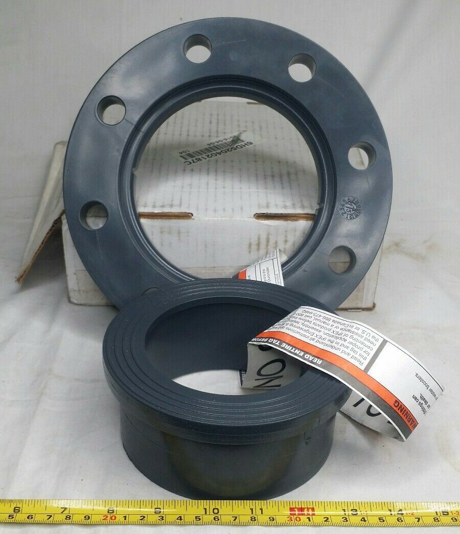 IPEX, 4" Inch Flange Coupling Adapter, F1970, SCH 80, PVC Scoket, SKBA ...