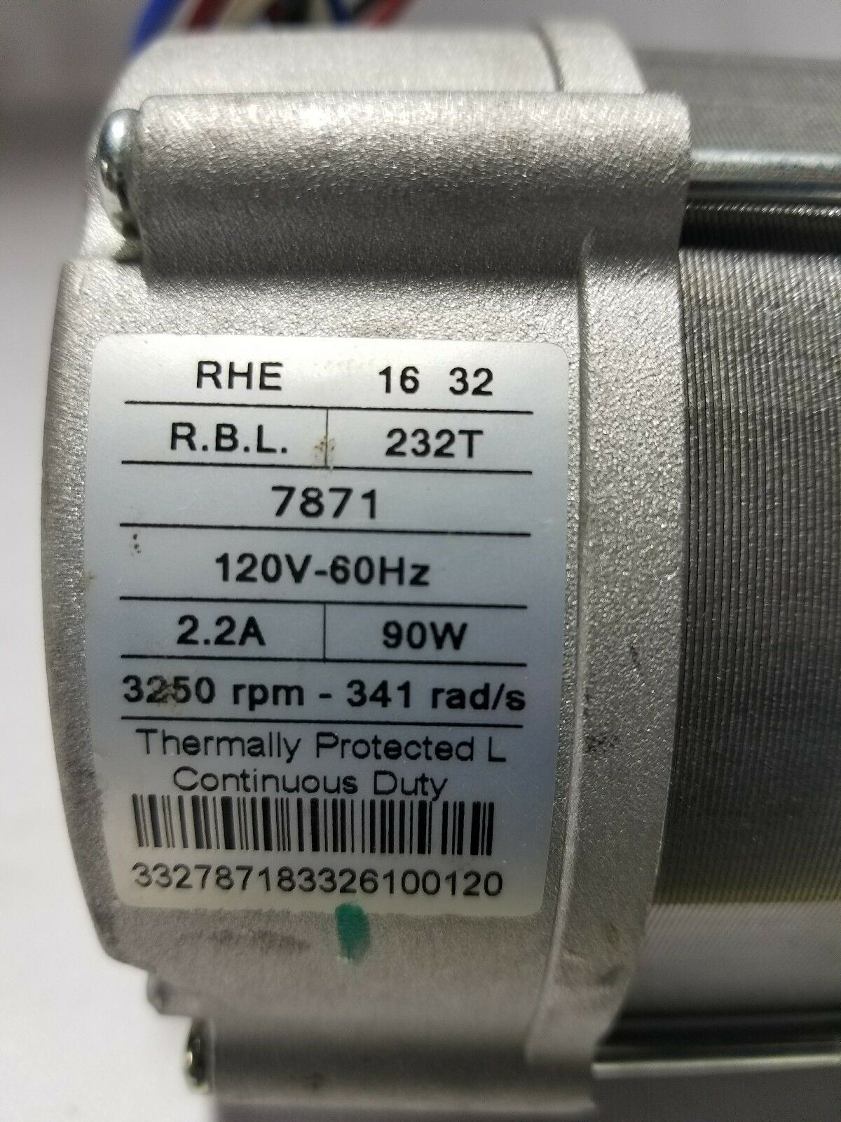 Riello Oil Burner Motor 232T RBL, RHE 16 32, 120v-60Hz, 3250rpm, SKBAW ...